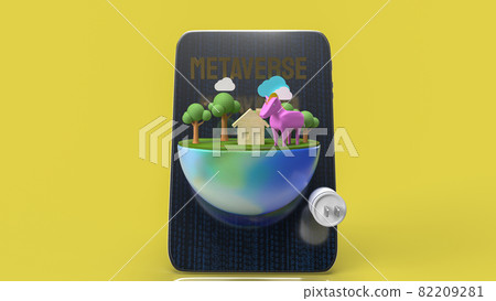 The table and earth for metaverse for... - Stock Illustration [82209281 ...