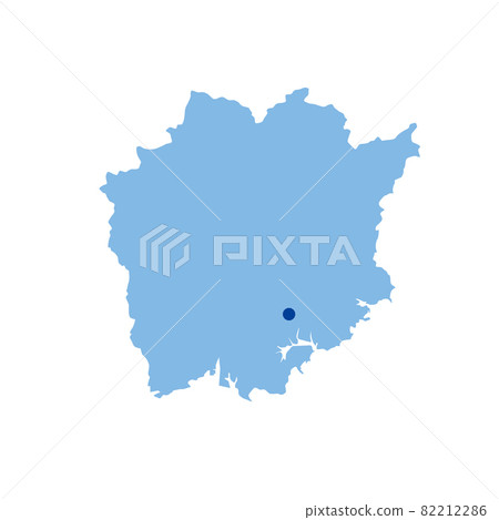 Map of Okayama Prefecture Prefectural office... - Stock Illustration ...