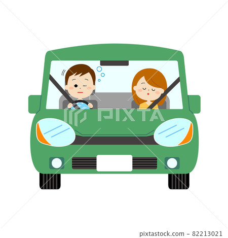 A driver who is dozing off - Stock Illustration [82213021] - PIXTA