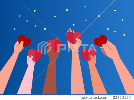 The concept of charity and donation of people... - Stock Illustration ...
