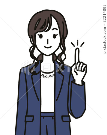 Office casual outfit woman in pointing pose - Stock Illustration ...