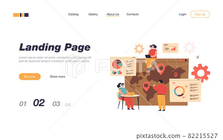 Tiny people with laptops doing global business... - Stock Illustration ...