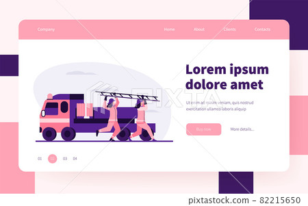 Firefighters rushing to rescue - Stock Illustration [82215650] - PIXTA