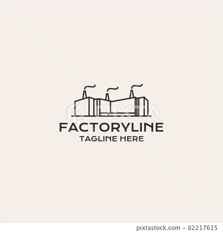 Line art Factory building logo design. Modern... - Stock Illustration ...