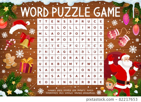 Merry Christmas word puzzle game worksheet....-插圖素材 [82217653] - PIXTA圖庫