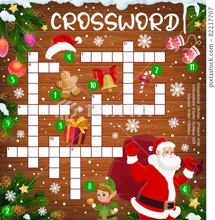 Christmas crossword cross puzzle with Santa and... - Stock Illustration ...