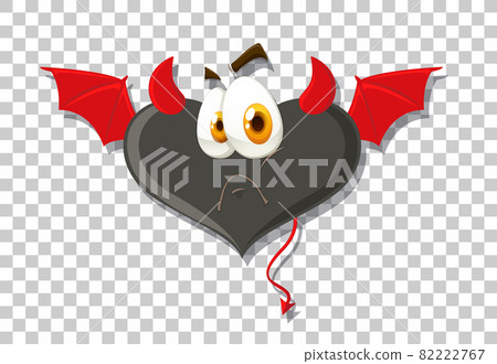 Heart shape devil with facial expression - Stock Illustration [82222767 ...