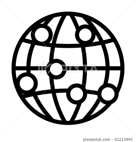 Globe Connection Point Icon - Stock Illustration [82223995] - PIXTA