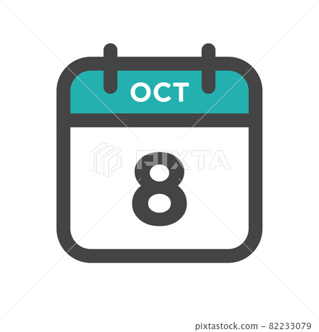 October 8 Calendar Day or Calender Date for... - Stock Illustration ...