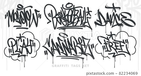 Abstract Handwritten Hip Hop Urban Street Art... - Stock Illustration ...
