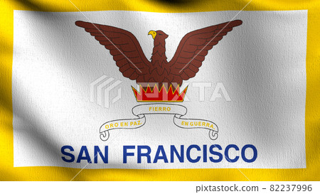 San Francisco City flag in California, The... - Stock Illustration ...