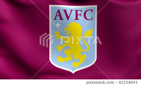 Aston Villa or AVFC flag blowing in the wind.... - Stock Illustration ...