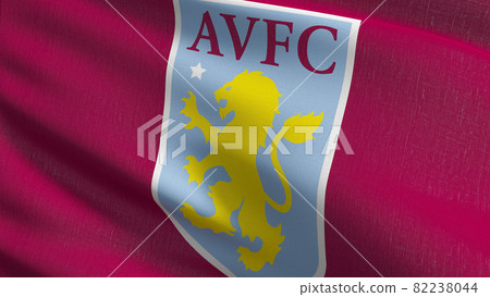 Aston Villa or AVFC flag blowing in the wind.... - Stock Illustration ...