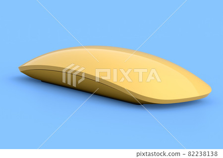 Realistic gold wireless computer mouse with... - Stock Illustration ...