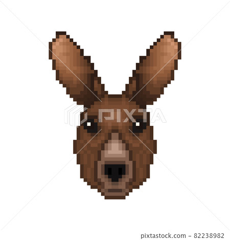 Cartoon pixelated Kangaroo icon. - Stock Illustration [82238982] - PIXTA