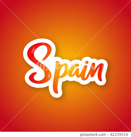 Spain - hand drawn lettering country name. - Stock Illustration ...