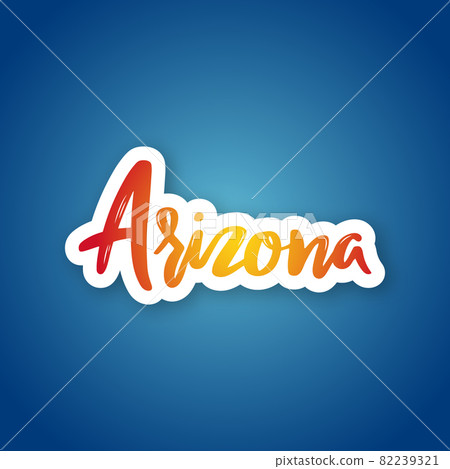 Arizona - hand drawn lettering name of USA state. - Stock Illustration ...