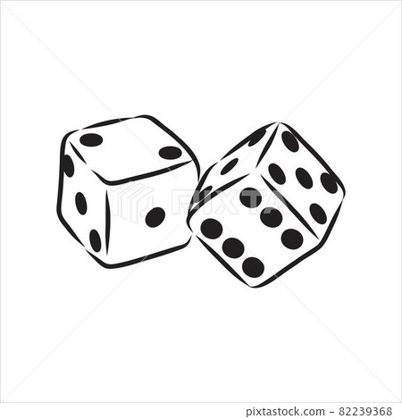 Sketch two dices game dice vector sketch - Stock Illustration [82239368 ...