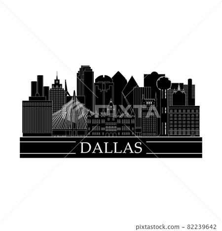 Dallas cityscape line art design. - Stock Illustration [82239642] - PIXTA