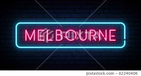 Melbourne neon sign. - Stock Illustration [82240406] - PIXTA