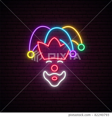 Clown neon sign. - Stock Illustration [82240793] - PIXTA