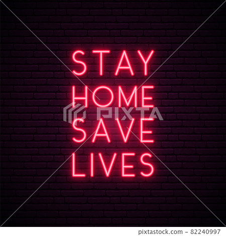 Stay home save lives - quote for protection... - Stock Illustration ...