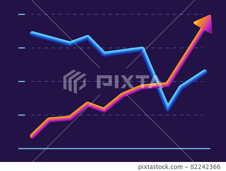 Business graph with two line moving up and... - Stock Illustration ...