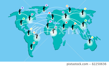 Network, diversity, global that connects people... - Stock Illustration ...