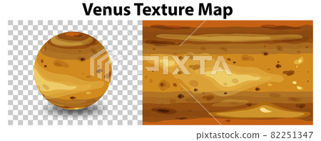 Venus planet on transparent with Venus texture map - Stock Illustration ...