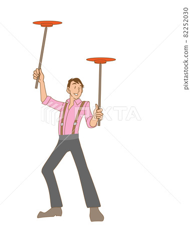 A man spinning a plate - Stock Illustration [82252030] - PIXTA
