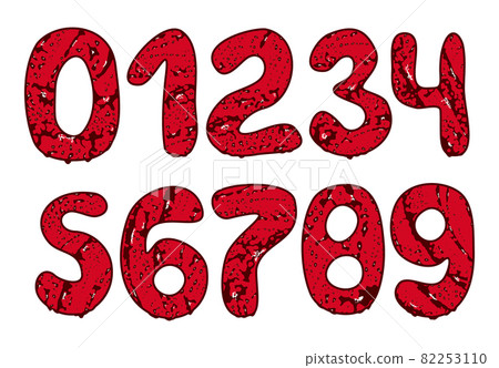 Bloody Cartoon Numbers, Bleeding Halloween... - Stock Illustration ...