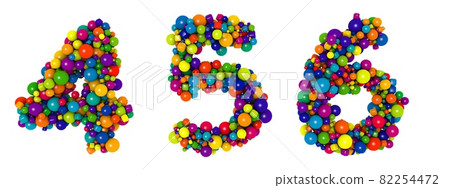 Multicolored letters number 4 5 6. Funny 3D... - Stock Illustration ...