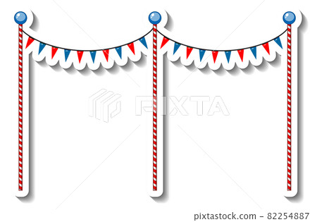 Sticker template with flag decoration poles for... - Stock Illustration ...