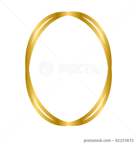 Gold shiny glowing vintage ellipse frame with...-插圖素材 [82255672] - PIXTA圖庫