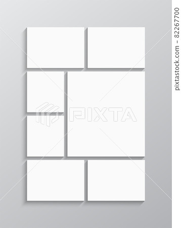 Template collage of seven frames, images, photo - Stock Illustration ...