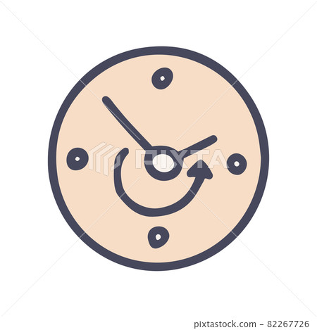 rewind time color vector doodle simple icon - Stock Illustration ...