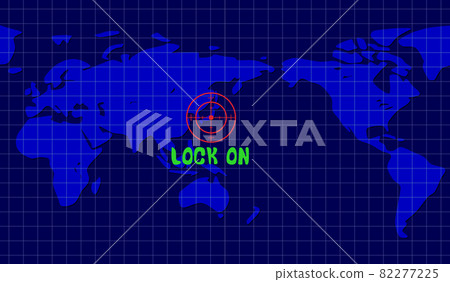 World map lock on - Stock Illustration [82277225] - PIXTA