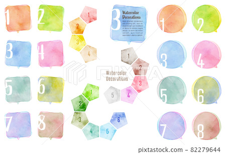 Watercolor infographic set - Stock Illustration [82279644] - PIXTA
