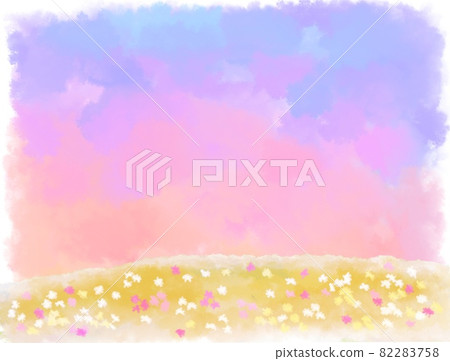 Twilight flower garden background wallpaper - Stock Illustration ...