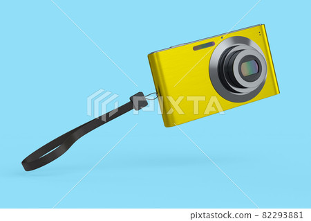 Stylish yellow compact pocket digital camera...-插圖素材 [82293881] - PIXTA圖庫