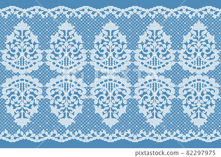 Lace ribbon with antique pattern. Seamless... - Stock Illustration ...