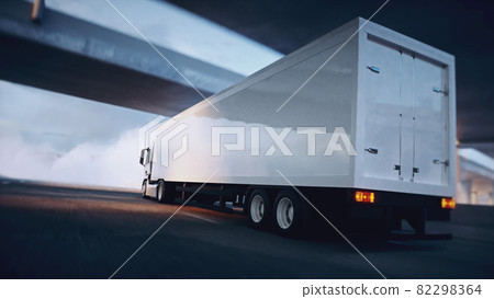 White delivery truck on highway. Very fast... - Stock Illustration ...