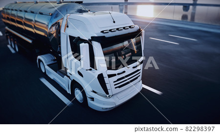 Oil truck on highway. Very fast driving.... - Stock Illustration ...