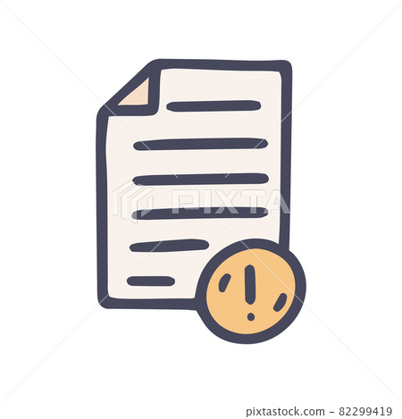 mistake in document color vector doodle simple... - Stock Illustration ...