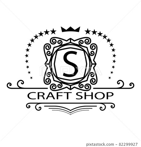 Sample of craft shop logotype design. Square... - Stock Illustration ...