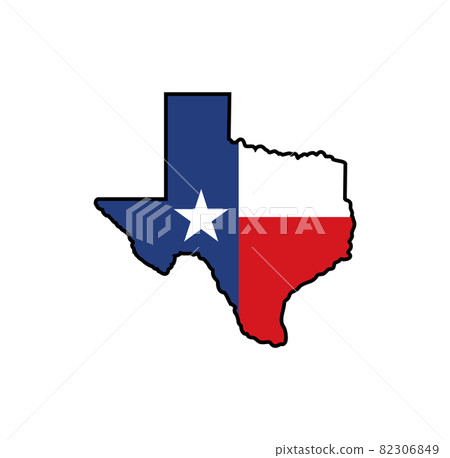 Texas map with flag design illustration vector... - Stock Illustration ...