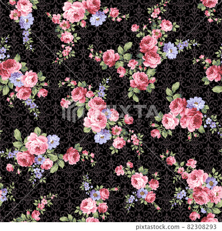 Seamlessly continuous rose pattern, - Stock Illustration [82308293] - PIXTA
