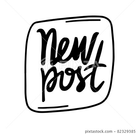 New Post Monochrome Banner, Icon or Emblem in... - Stock Illustration ...