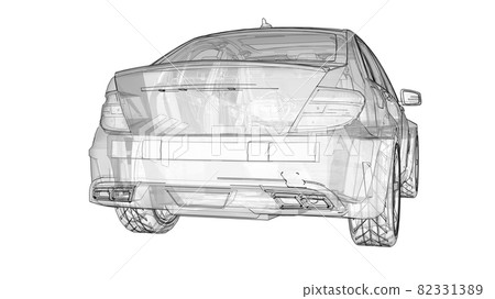 Transparent super fast sports car delineated... - Stock Illustration ...