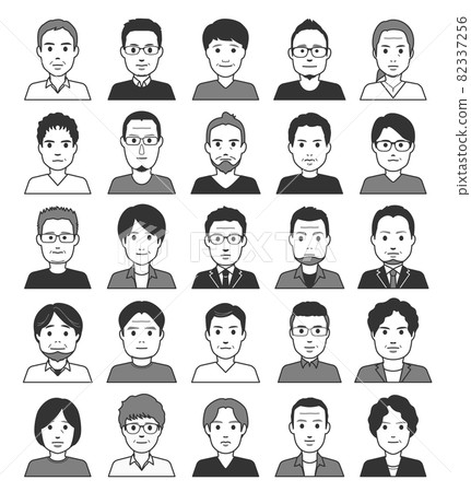 Middle-aged male avatar icon front monochrome - Stock Illustration ...